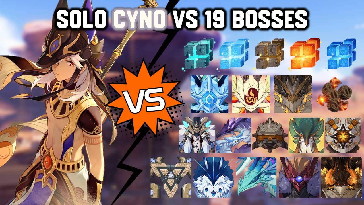 Solo C0 Cyno vs 19 Bosses Without Food Buff | Genshin Impact - YouTube