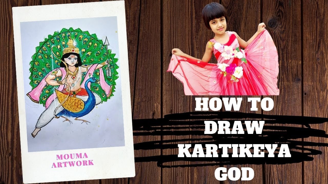 How to draw kartikeya god/Kartik thakur drawing/How to draw kartik ...