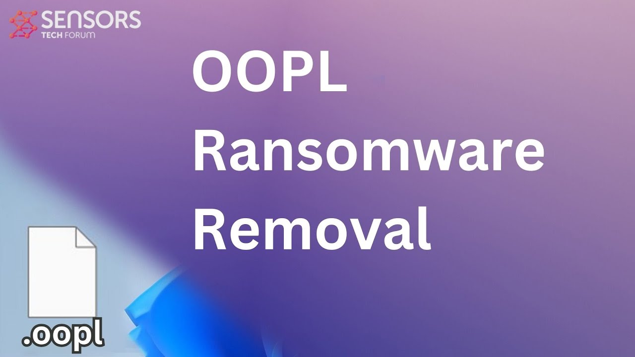 OOPL Files [.oopl Virus Ransomware] Decrypt + Remove [Guide] - YouTube