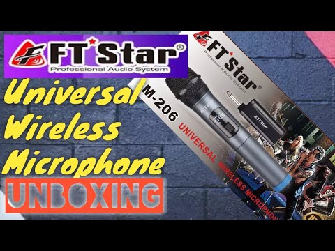 UNBOXING : FT STAR MEGAPRO UNIVERSAL WIRELESS MICROPHONE M-206 MIC M206 ...