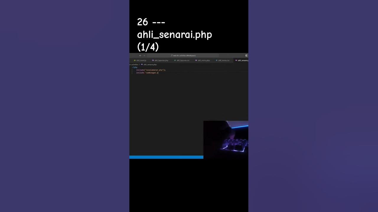 26 --- ahli_senarai.php(1/4) #coding #css #html #javascript #php #webdevelopment #asmr #keyboard ...