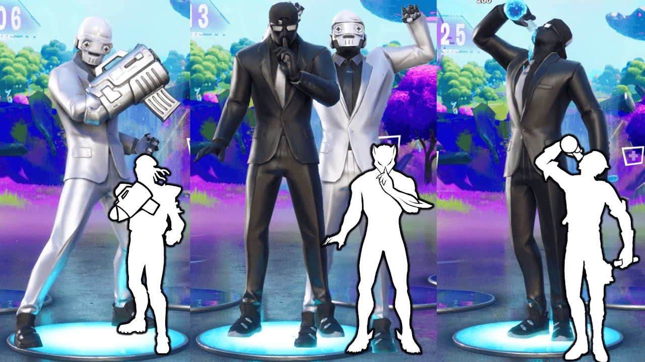 Fortnite HENCHMAN SKINS doing all BUILT-IN EMOTES! (Henchmen Bundle ...