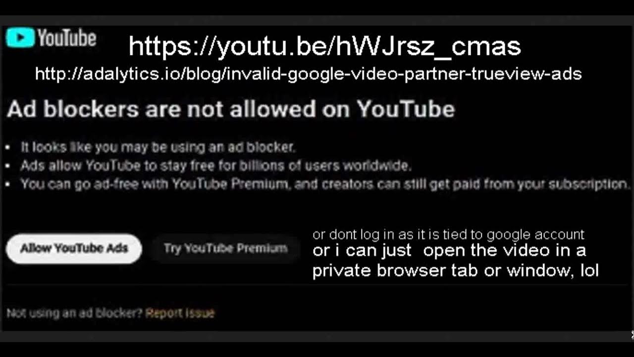 Ad blockers are not allowed on youtube, but they attack tracker/malware ...