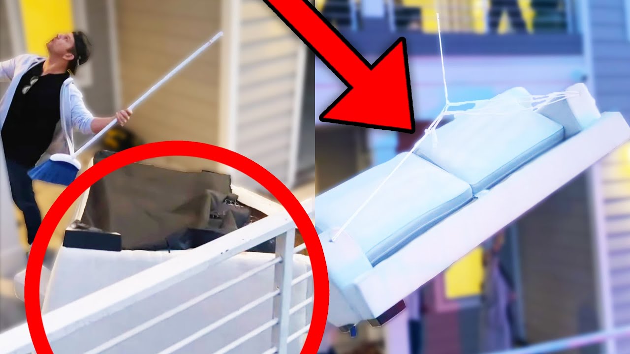 SECOND FLOOR COUCH MOVING FAIL - YouTube