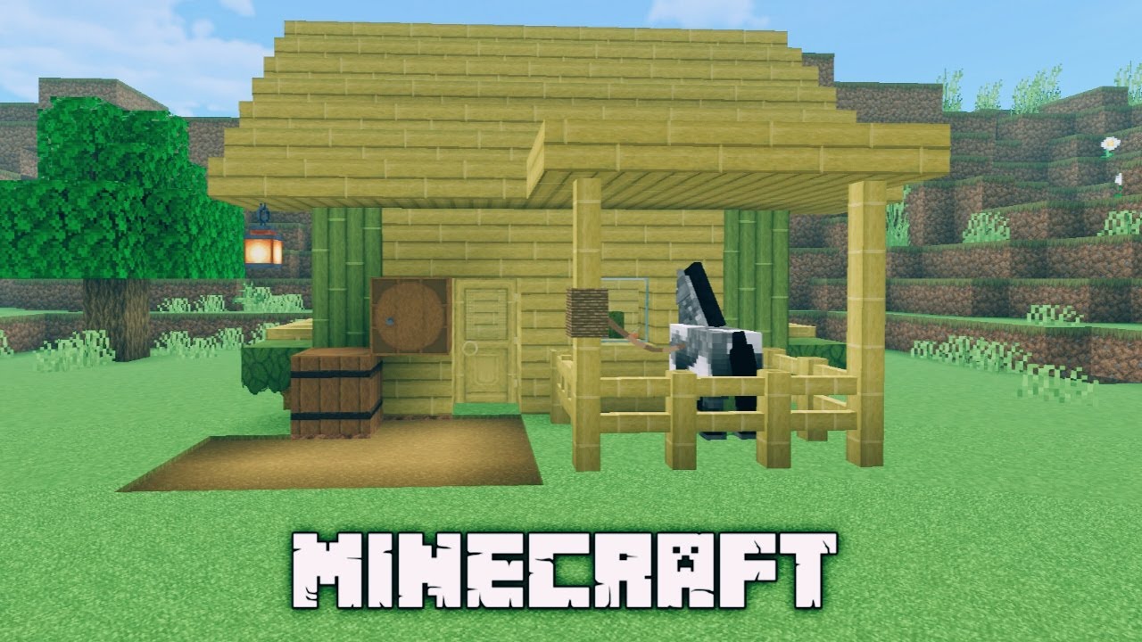 Minecraft bamboo house tutorial for beginners | Minecraft house ...