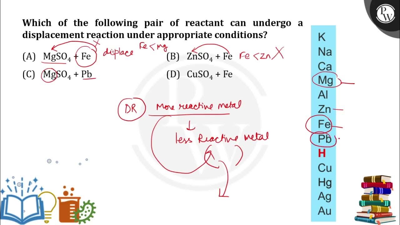 Which of the following pair of reactant can undergo a displacement reaction under appropriate co ...