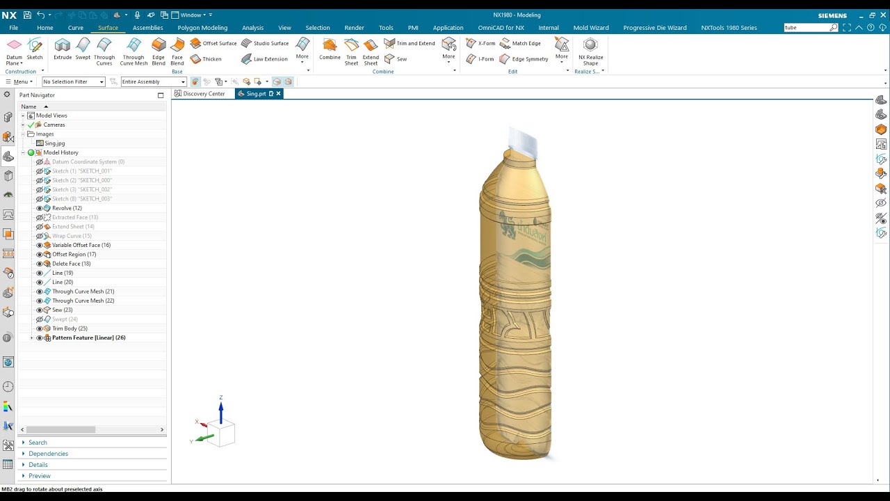 NX Create Bottle Concept - YouTube