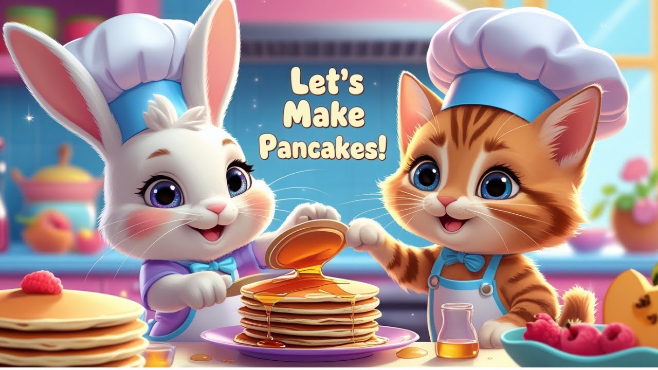 "Let’s Make Pancakes! 🥞 | Kitty Make Pancakes Song for Kids & Toddlers ...