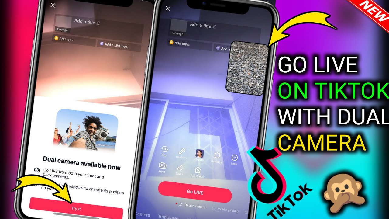 😍How to Go Live on TikTok with Dual Camera | Go Live with Front and ...
