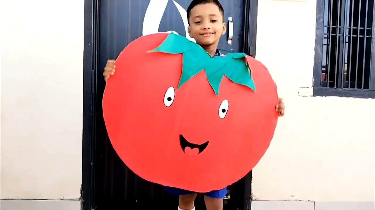 How to make tomato costumes for kids ||Tomato costumes for veggie parade activity ...