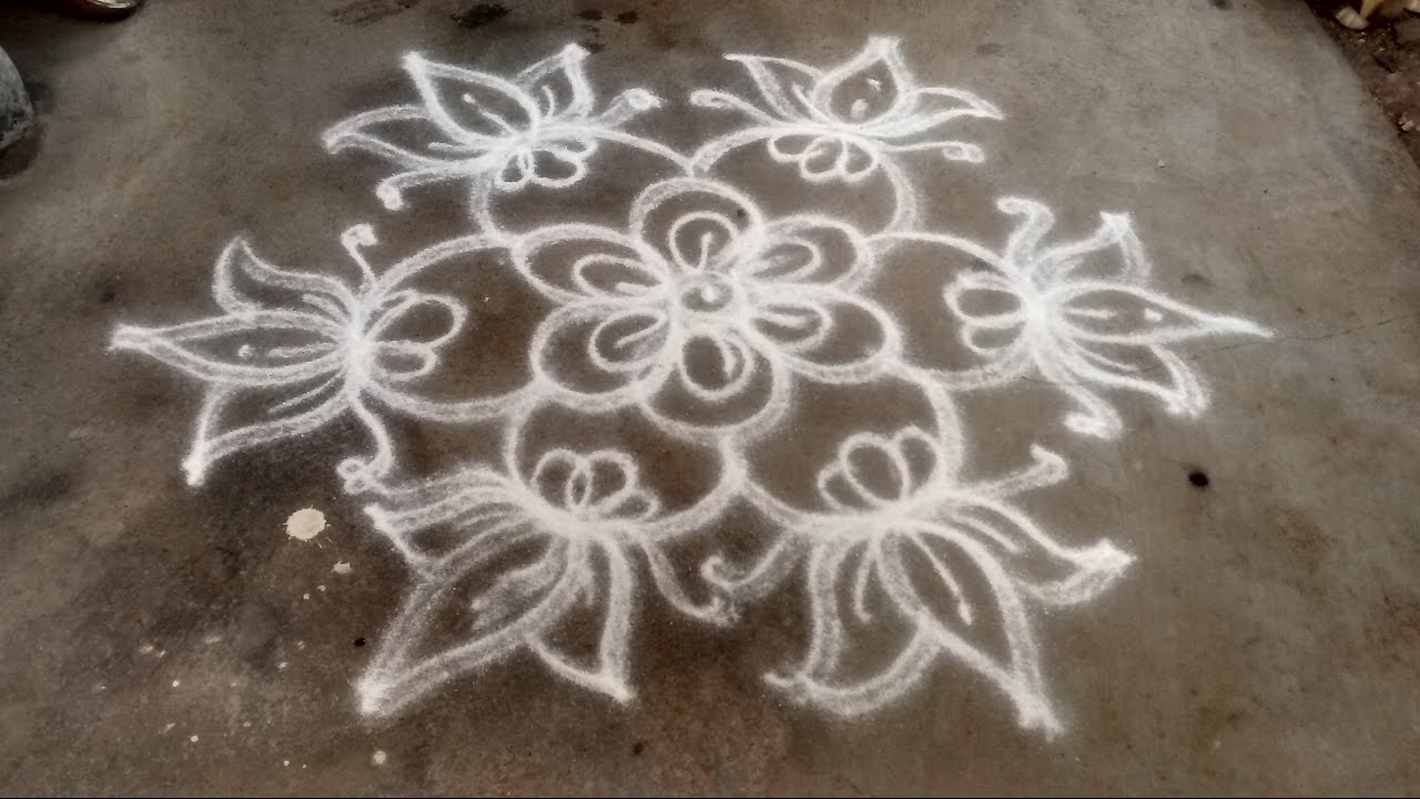 how to put kolam without dots - YouTube