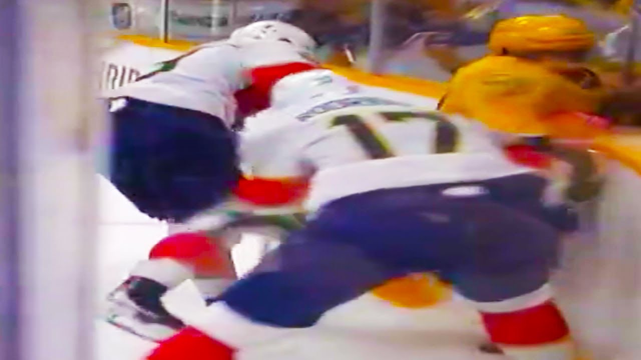 Sam Bennett Hit on Roman Josi Boarding | Florida Panthers vs Nashville ...