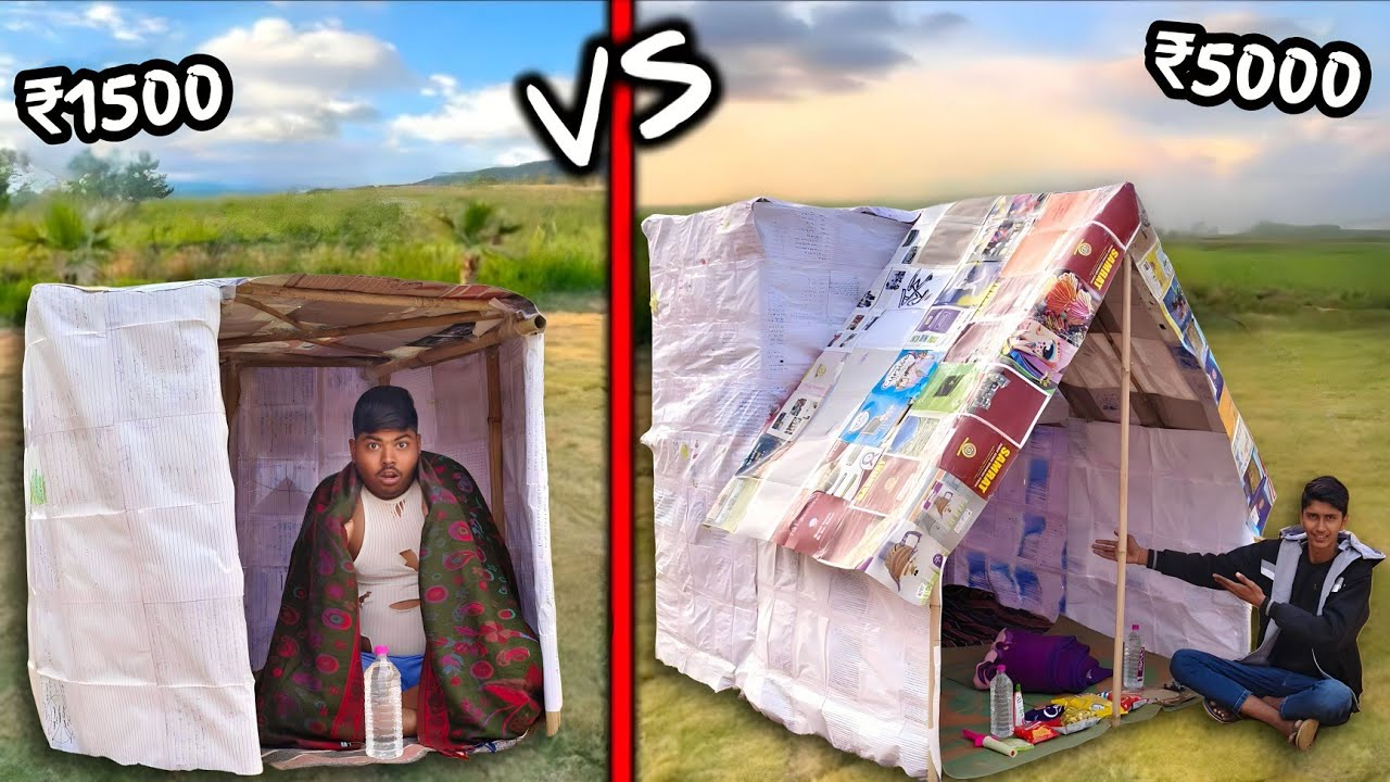 overnight surviving in Notebook Paper House Challenge🤔😱|| # ...
