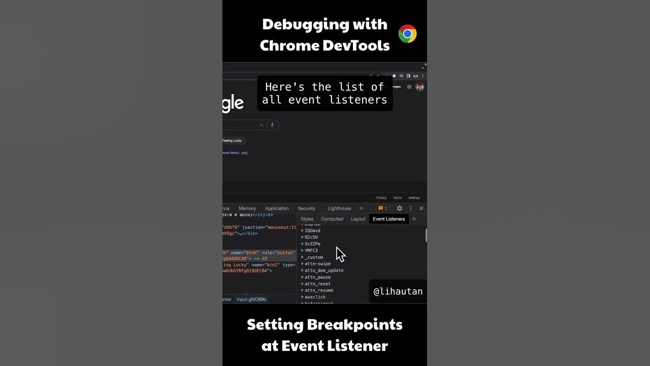 Setting Breakpoint At Event Listeners Debugging With Chrome Devtools