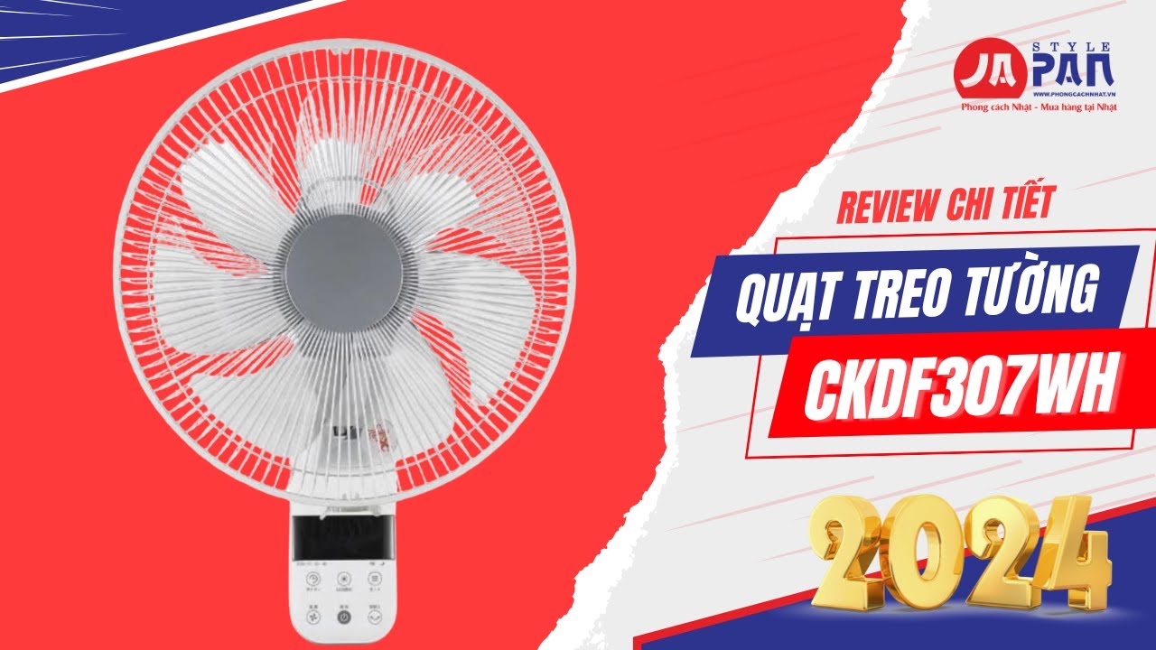 Review chi tiết quạt treo tường động cơ DC CNET CKDF307WH - YouTube