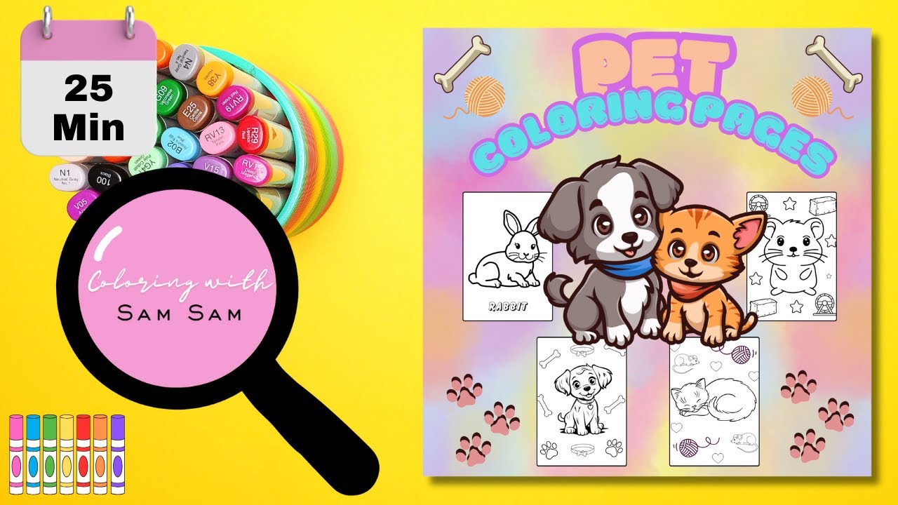 How to Learn to Color Pets for Kids I Fun Easy Art with Shapes, Letters ...