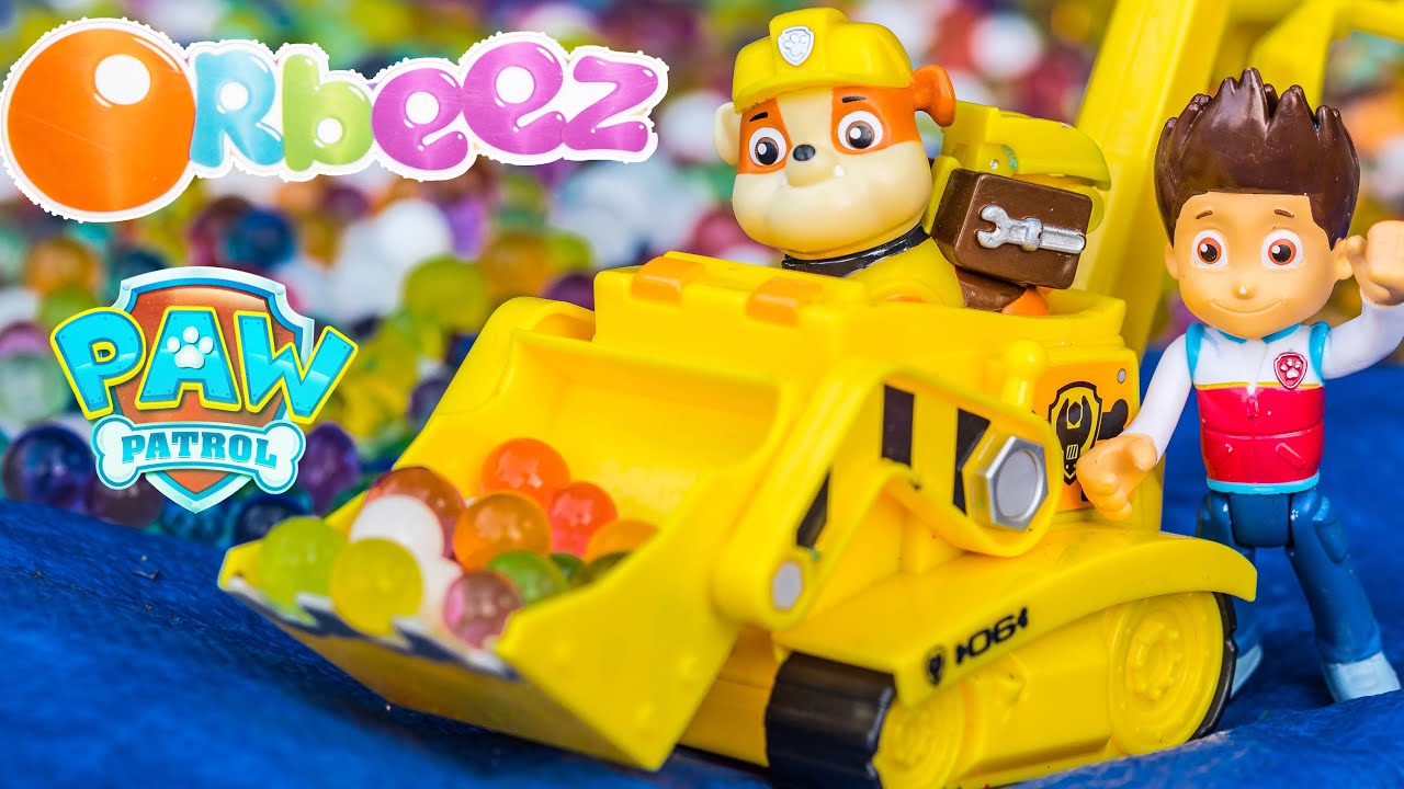 Paw Patrol Rubble Gets Orbeez Slimed in his Digger Funny Toy Parody ...