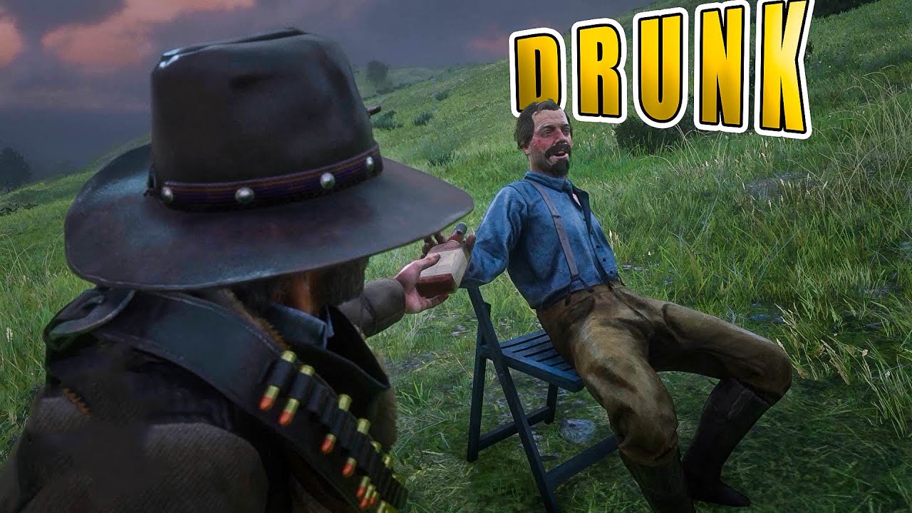 What happens when you give whiskey to a drunk man ?| Red Dead ...