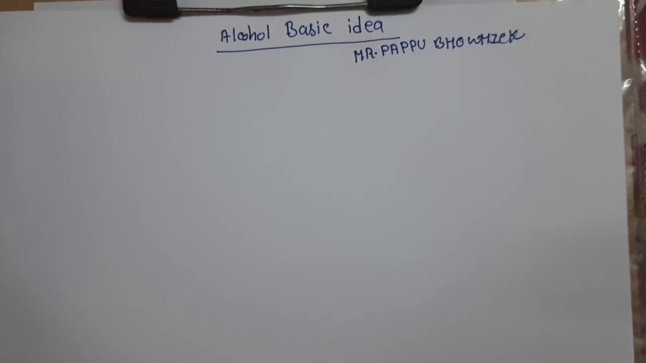 Alcohol (ROH) for Chemistry beginner,Mr.Pappu Bhowmick - YouTube