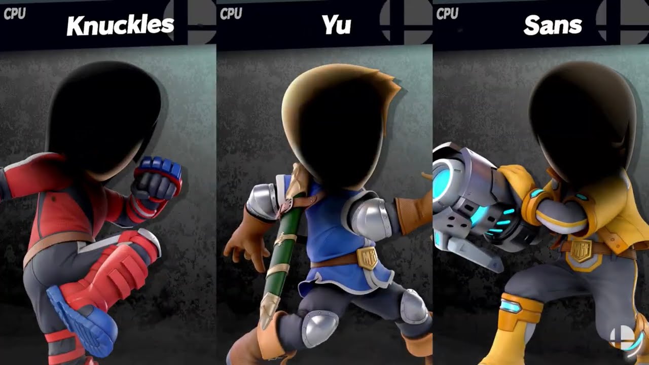 Super Smash Bros. Ultimate - Knuckles vs Yu vs Sans - YouTube