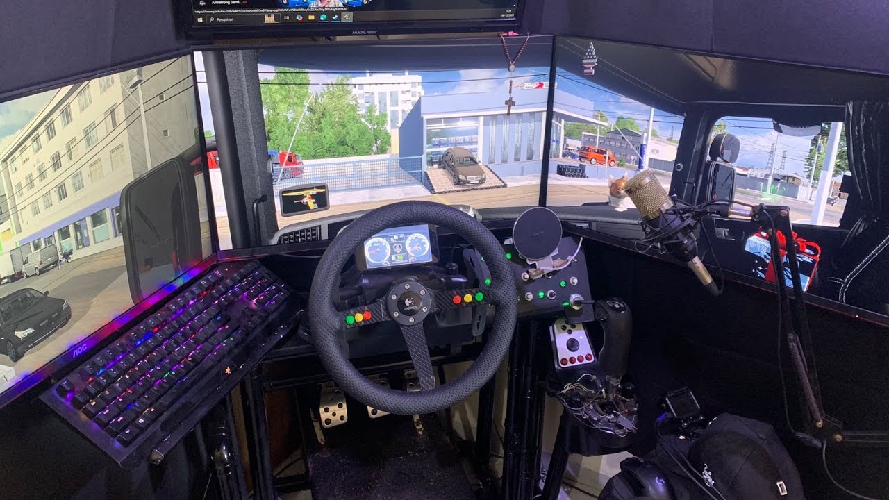 EURO TRUCK SIMULATOR 2 MAPA RBR 128 PLAYERS/ Cockpit Realista ...