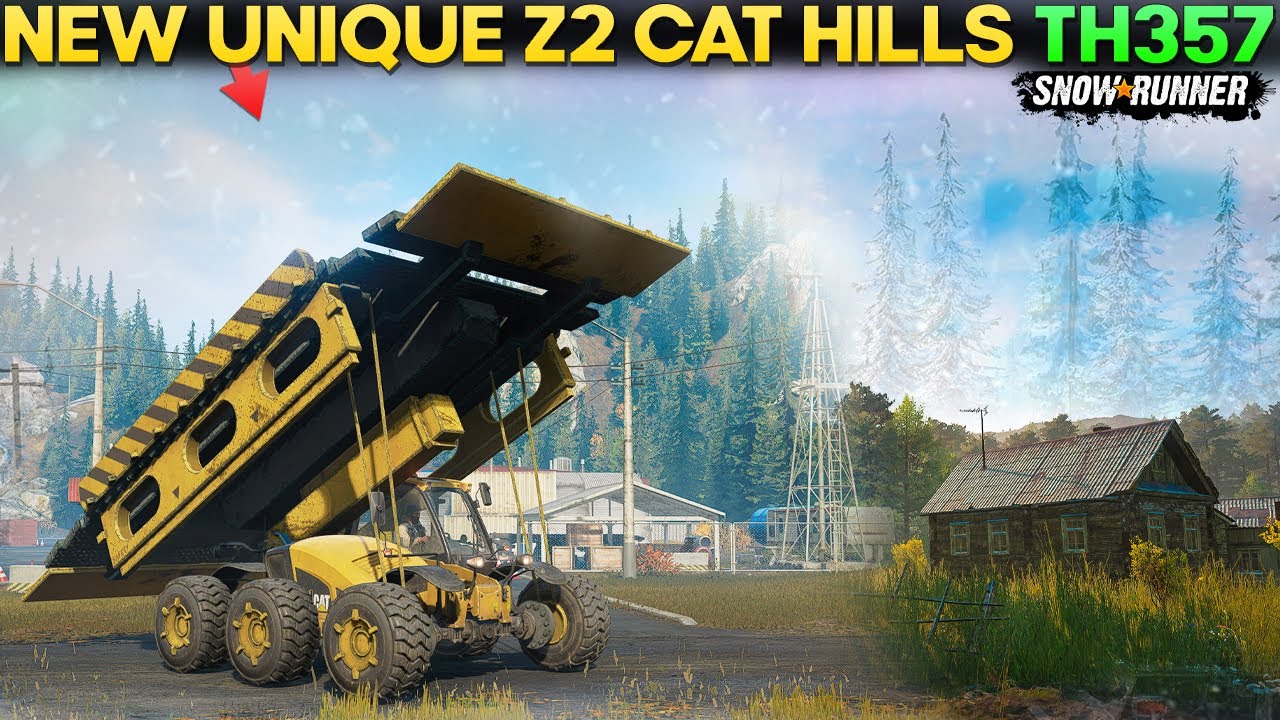 New Unique Z2 CAT Hills TH357 in SnowRunner with Slope Add-on - YouTube