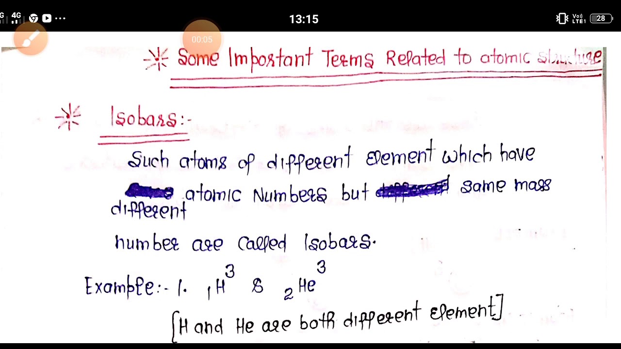 Isotopes Isobars Isodiaphers Isotones part-(1)class11th - YouTube