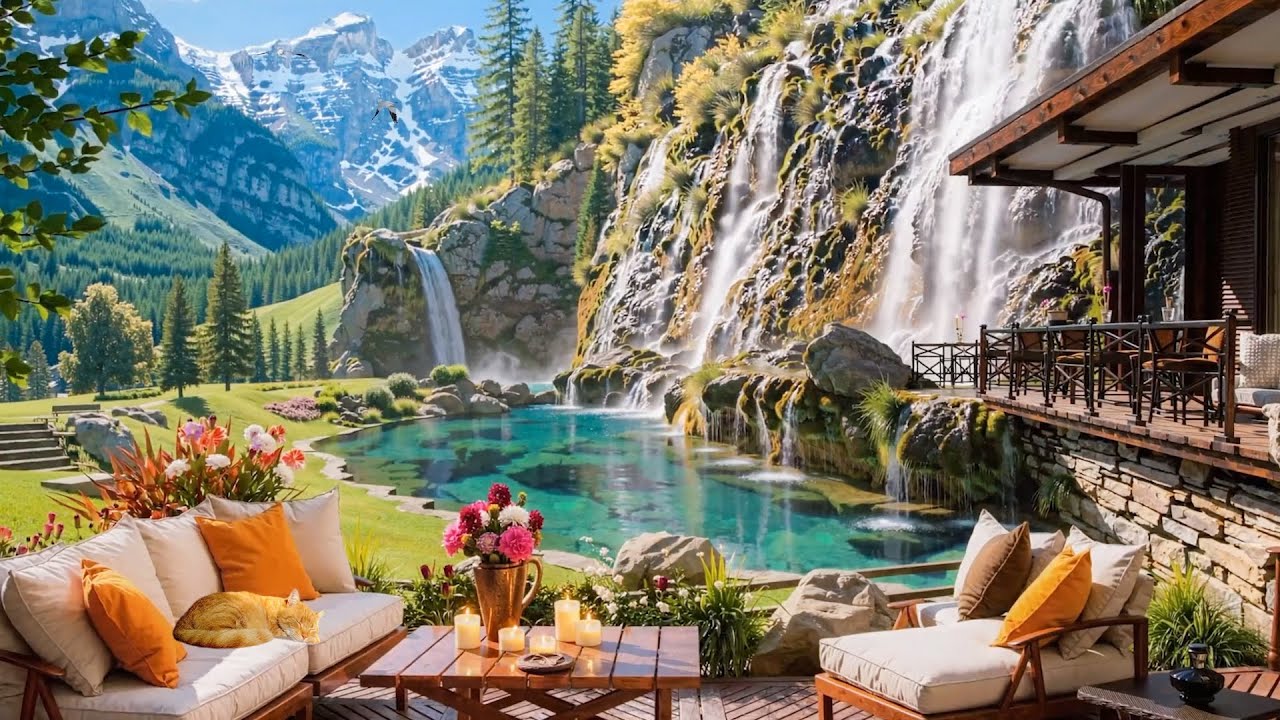 Peaceful Relaxing Music & Nature Ambience by the Lakeside Cabin ...