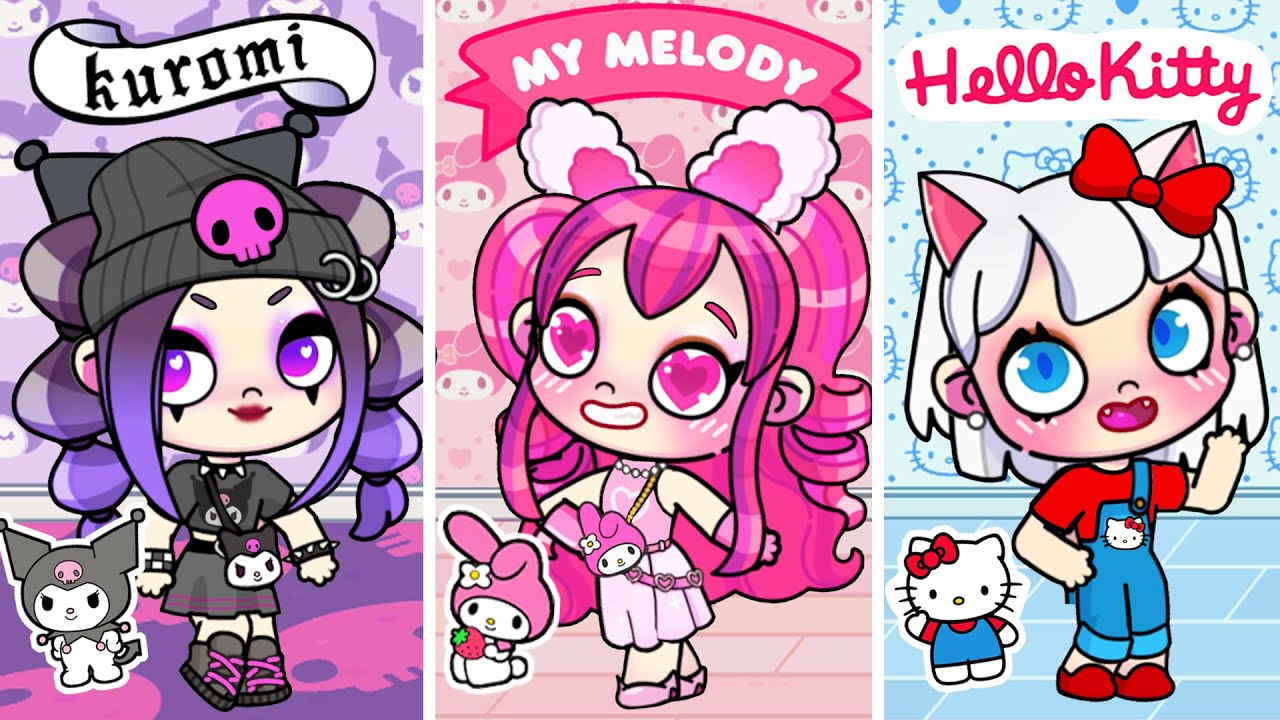 KUROMI, MY MELODY, HELLO KITTY in Avatar World | Toca Life World | Toca ...