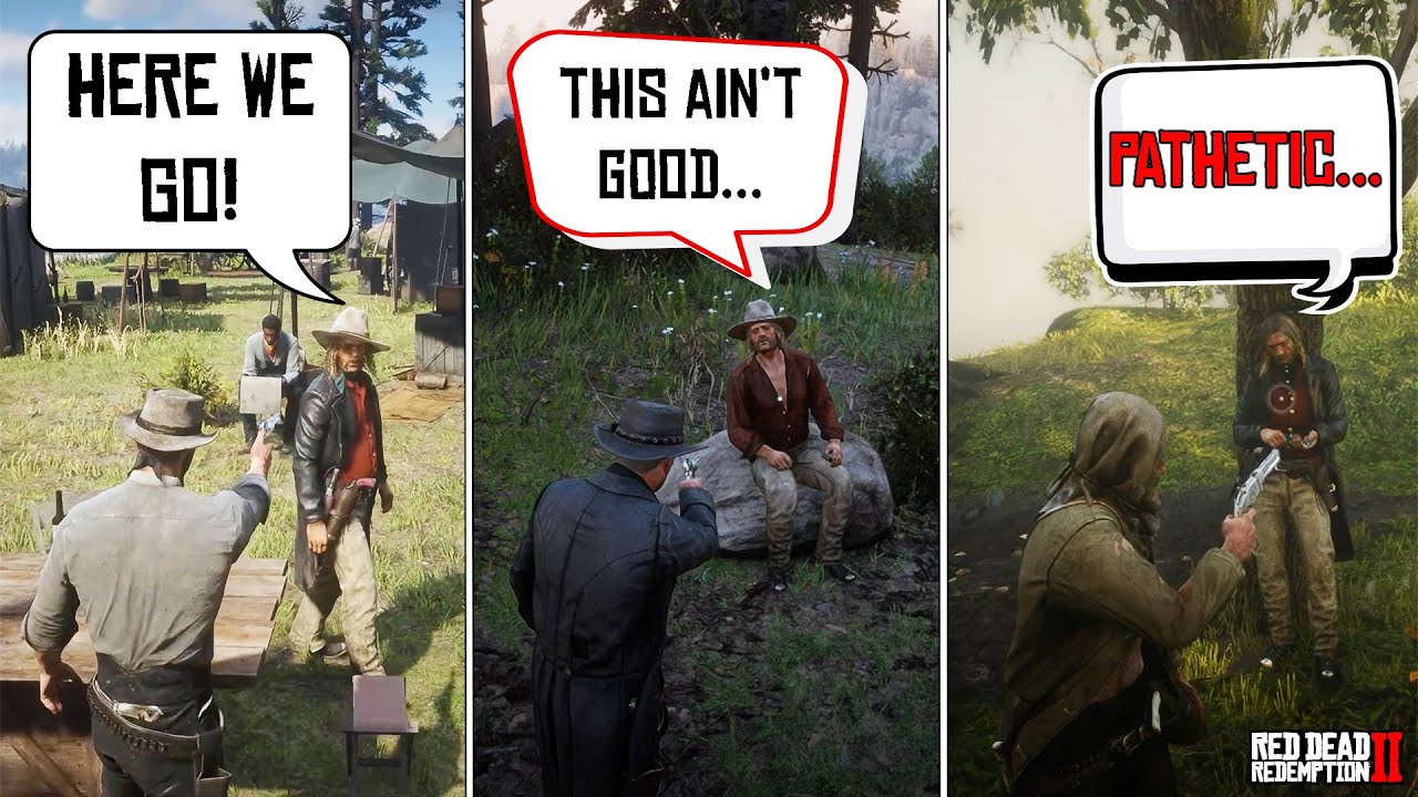 Aim Gun at Micah - All Reactions | RDR2 - YouTube