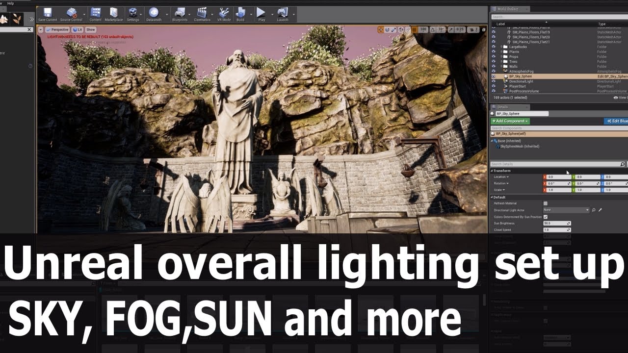 Unreal engine light set up/ unreal level set up/ unreal overall ...