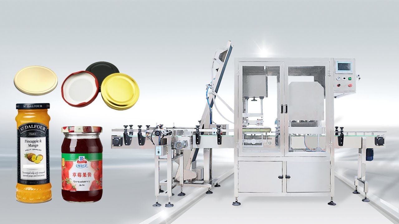 HYSC X20 Automatic Fruit Jam Glass Jar Vacuum Capping Machine - YouTube