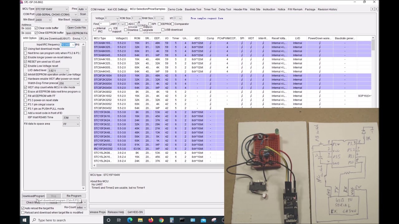 STC15F104 Hello World program with the SDCC compiler - YouTube