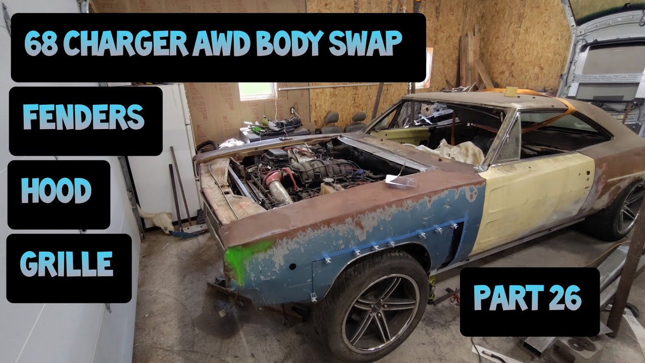 68 Charger AWD body swap - YouTube