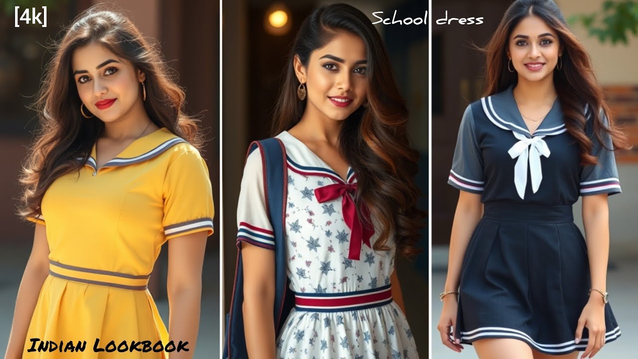 [4k] Real Indian Ai Lookbook Model | Ai Art Girl- attractive school ...