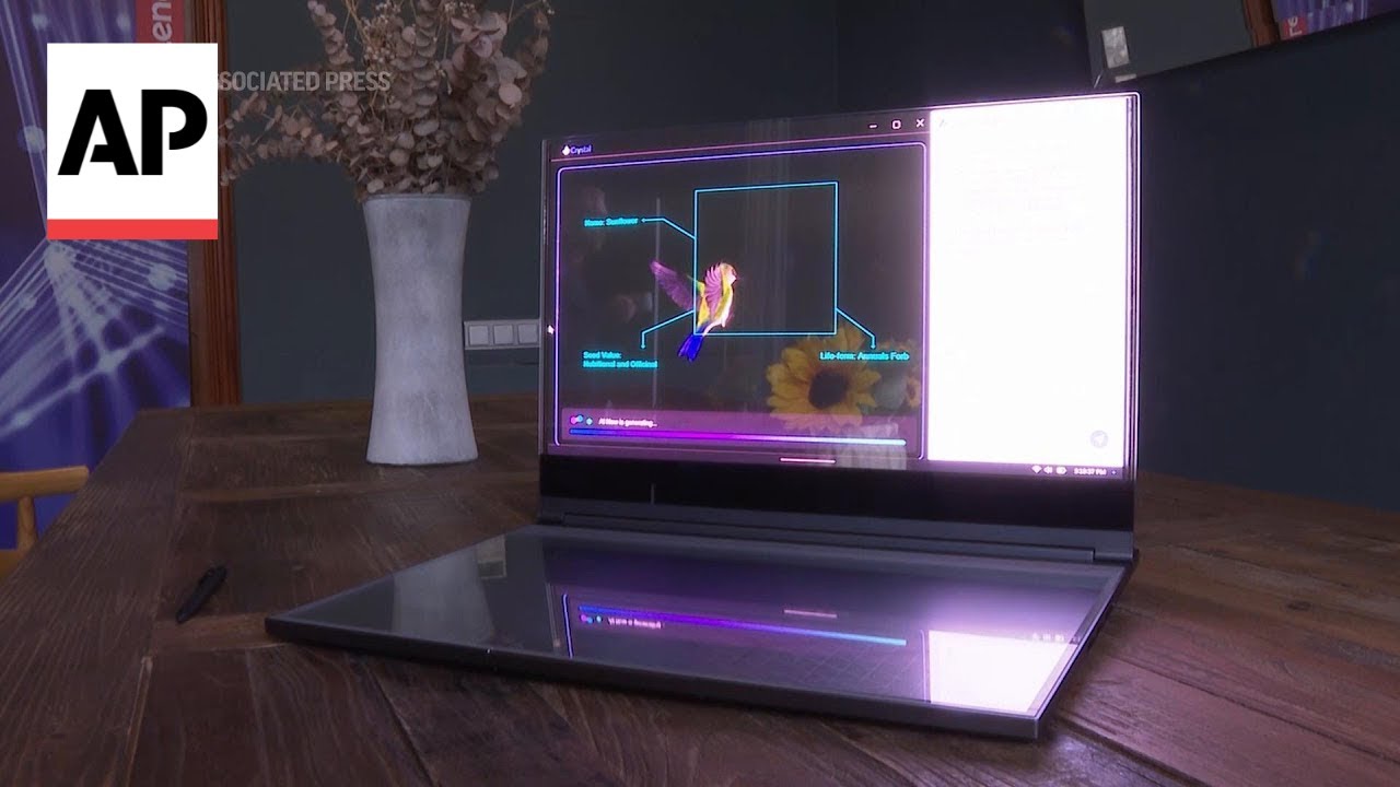 Laptop with transparent screen combines AI and augmented reality - YouTube