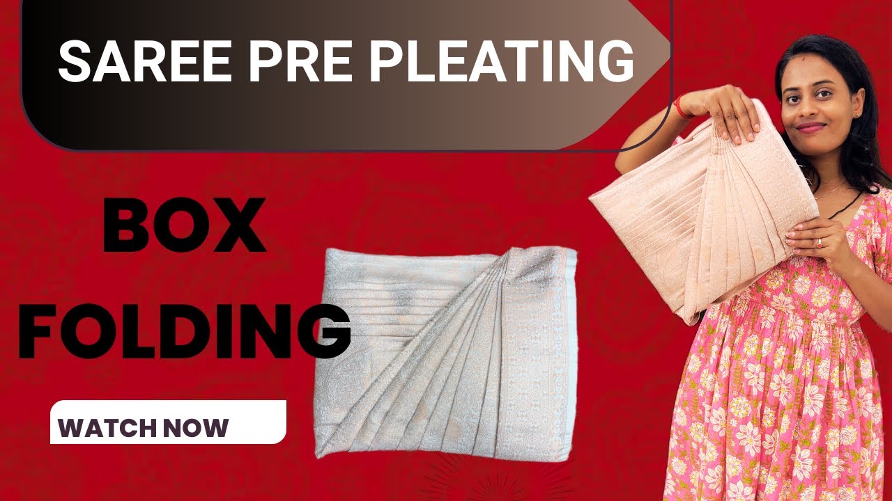 Saree pleating and box folding perfect method |@Nagaveni.bridalmakeup ...