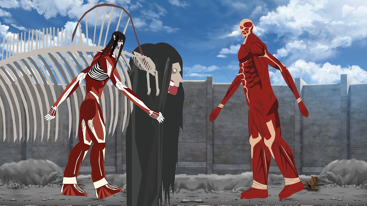 Eren Founding Titan VS Armin Colossal Titan - YouTube