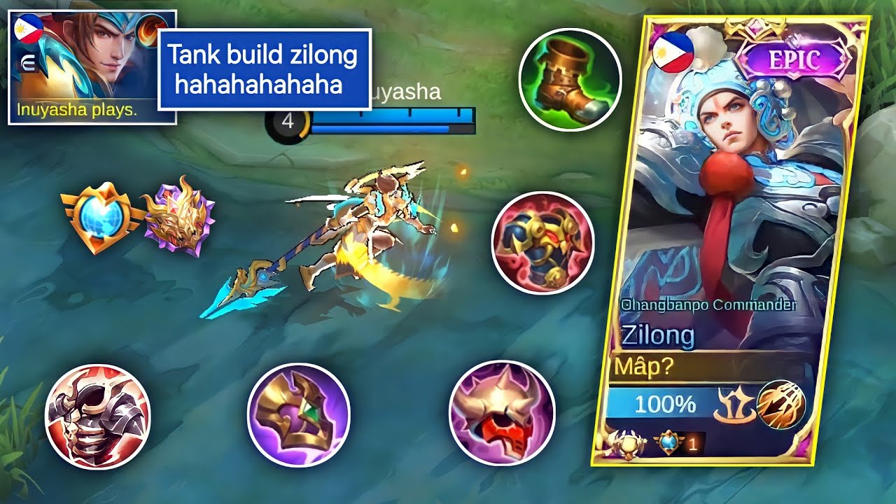 ANGAS NG TANK BUILD ZILONG😂| HIRAP PATAYIN - MLBB - YouTube