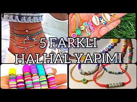 5 FARKLI HALHAL YAPIMI - FİMO Boncuk Kapama, Makrome,  Bit,  Papağan, Halka Nasıl Takılır?