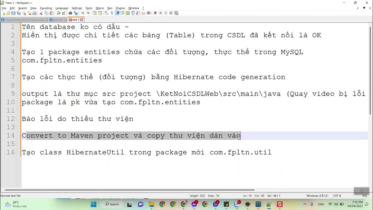 Kết nối cơ sở dữ liệu My SQL sử dụng Hibernate Load Data lên Website Phần 2 - YouTube