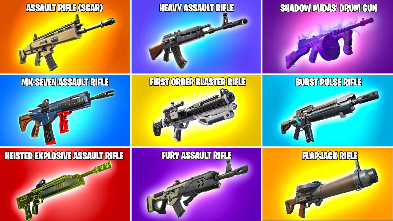 Evolution of All Fortnite Assault Rifles (Chapter 1 Season 1 - Chapter ...