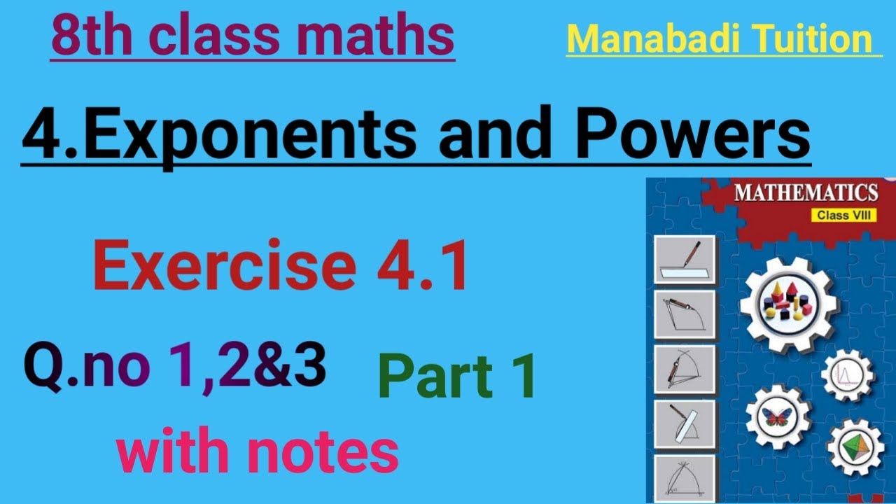 8th class maths |Chapter 4|Exponents and Powers| Exercise 4.1| Q no 1,2 ...