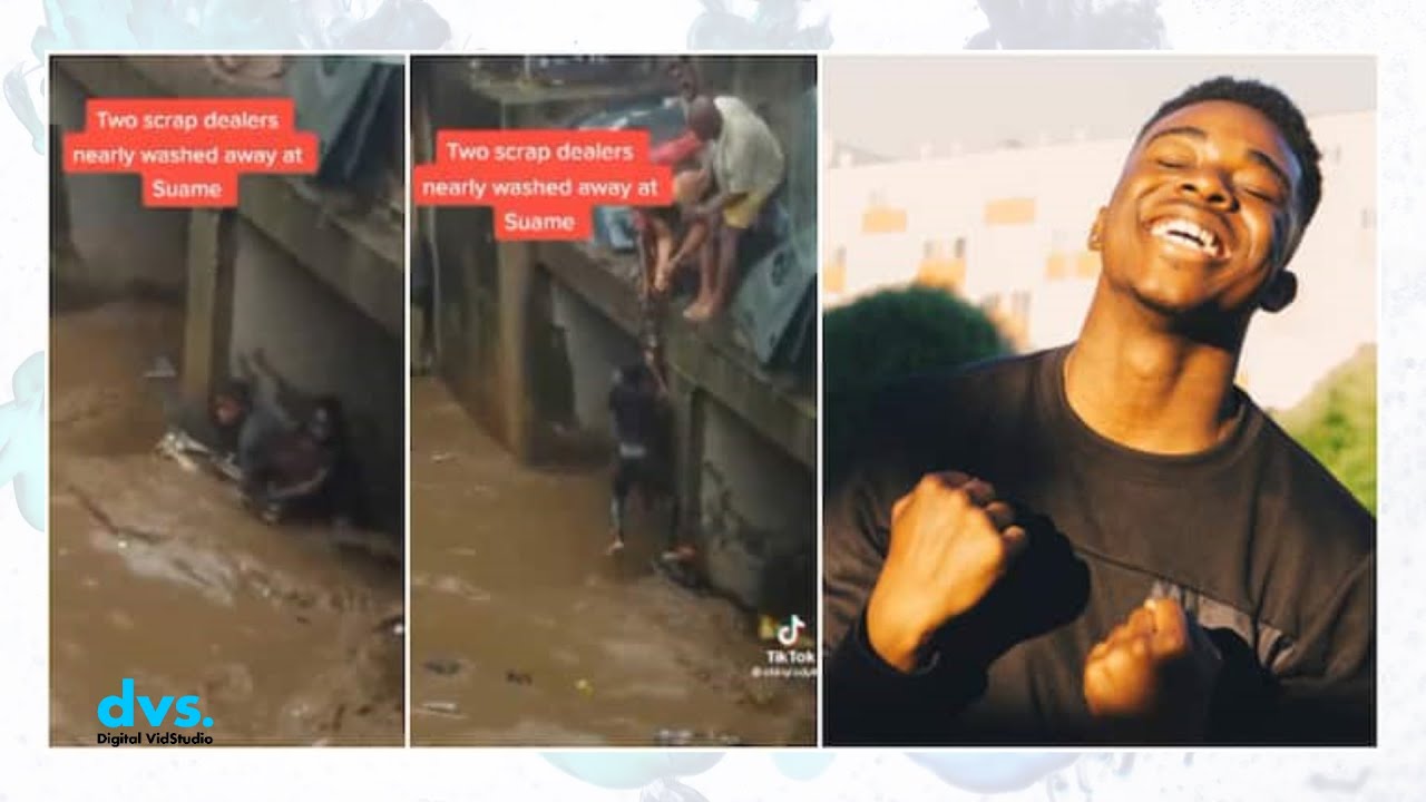 Two Young Scrap Dealers Nearly Washed Away At Suame - YouTube