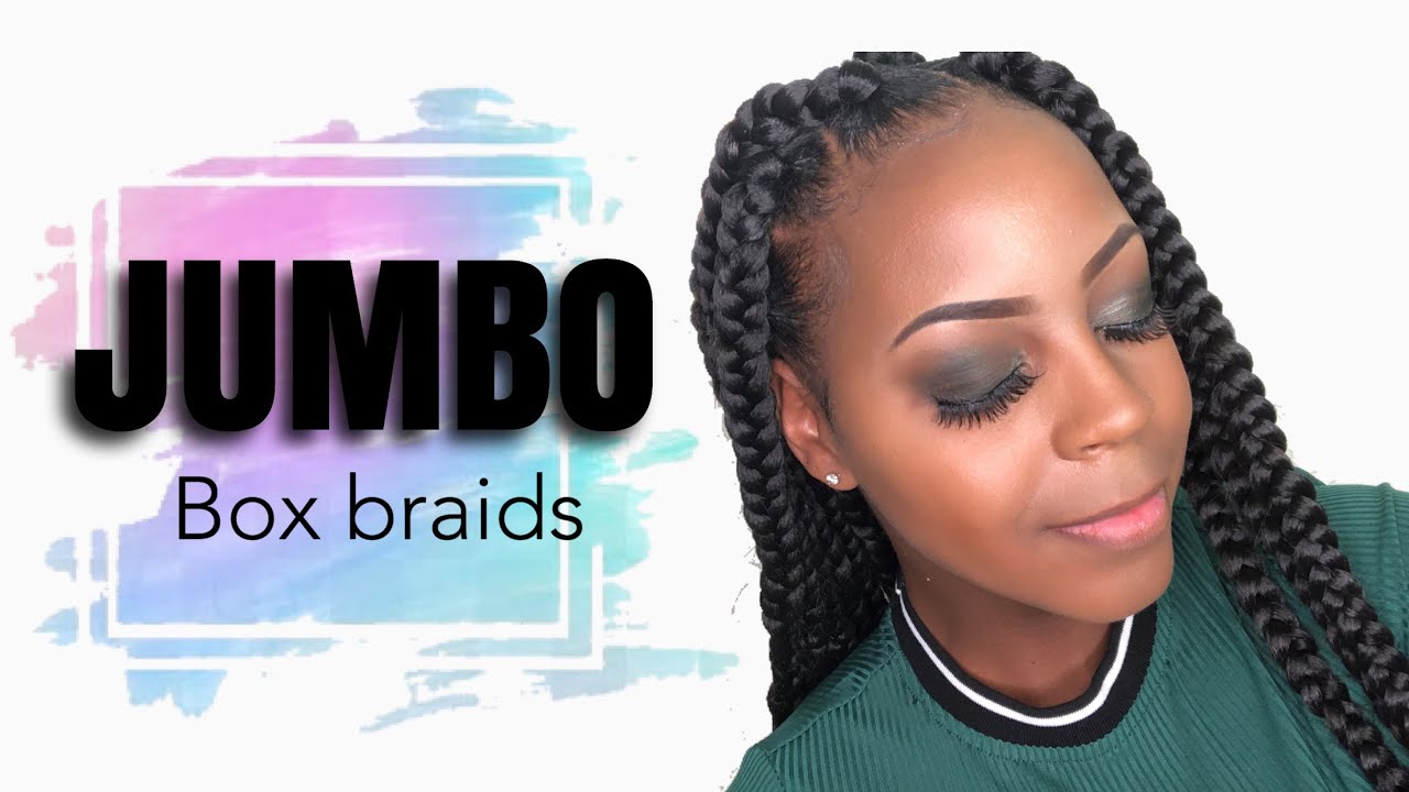 JUMBO BOX BRAIDS || SIMPLE & EASY || RUBBER BAND METHOD - YouTube