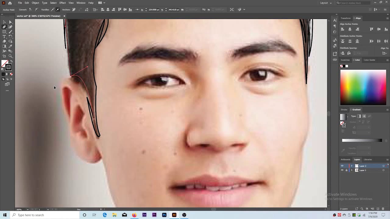 How to make Vector art Hair || Simple And Easy || Tutorial || Problems ...