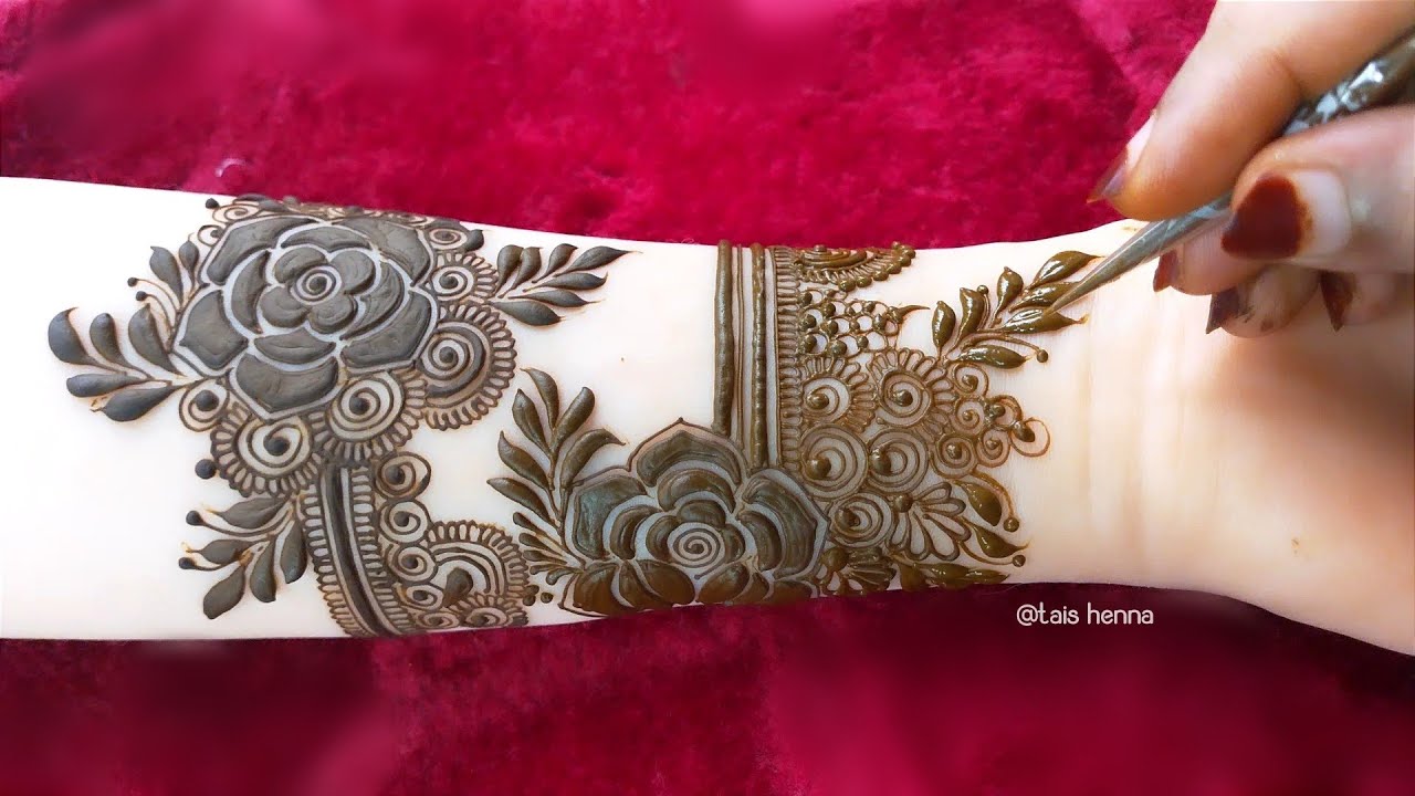 Very stylish Khafeef bold Henna Design Tutorial | Latest Beautiful Gulf ...