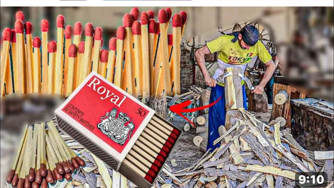 How making Matches manufacture Process in Factory - YouTube
