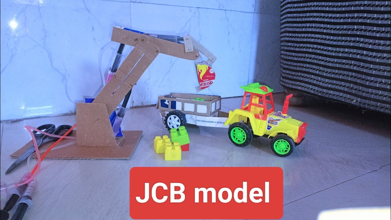 hau to make injection hydraulic jcb machine from cardboard || jcb kaise ...