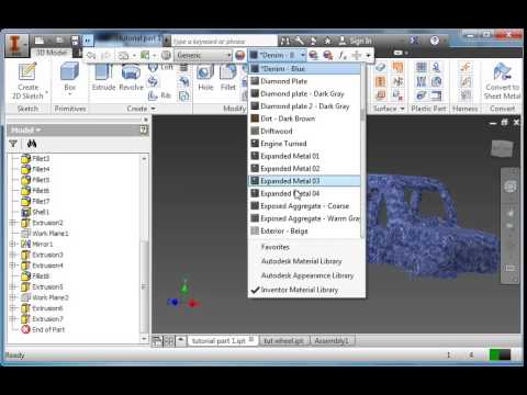 Autodesk Inventor Car Tutorial part 4 - YouTube